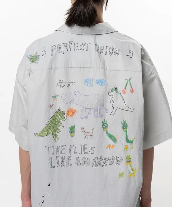Mihara Yasuhiro Drawing Printed Buttoned Shirt