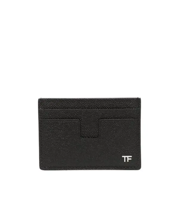 TOM FORD Monogram-plaque Leather Cardholder - Black