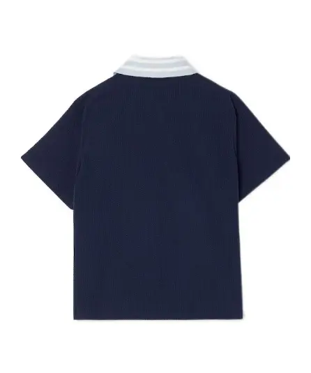 Fendi Embroidered Seersucker Polo Shirt