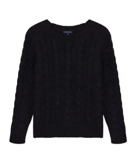 Soeur Ribbed Crew Neck Sweater - Black