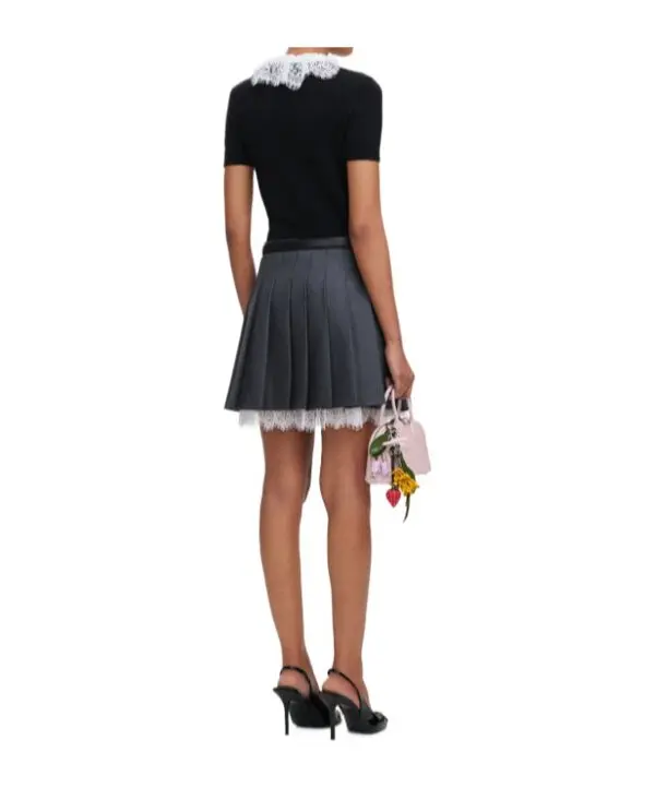 SELF-PORTRAIT Lace Collar Polo Top
