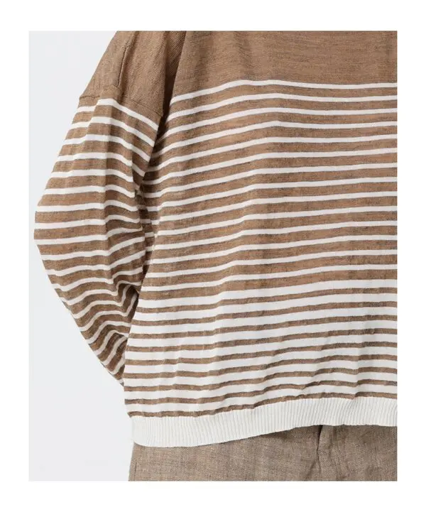 ROBERTO COLLINA Striped Boat Neck Sweater