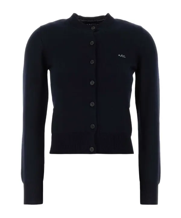 A.p.c. Logo Detailed Buttoned Cardigan - Black
