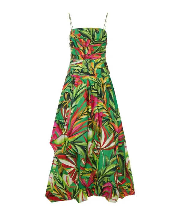 Farm Rio Sleeveless Pleated Dress - Green