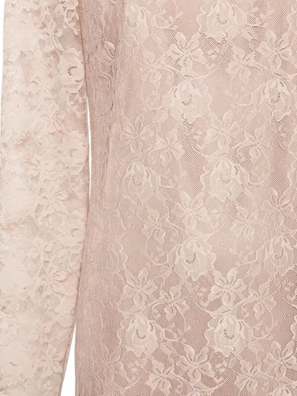 D.exterior Long Sleeve Lace Maxi Dress With Open Back