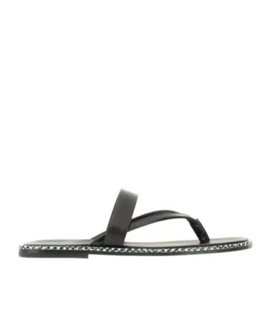 Dries Van Noten Round Toe Flip Flops - Black