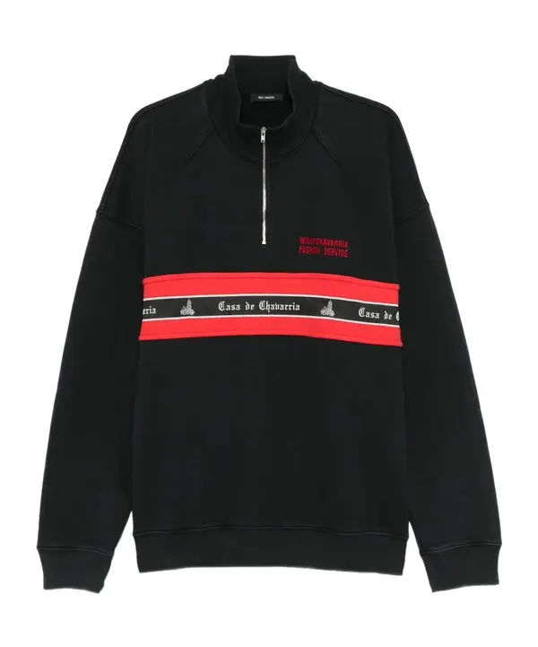 WILLY CHAVARRIA Half-zip Mock Neck Sweatshirt