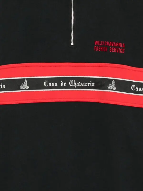 WILLY CHAVARRIA Half-zip Mock Neck Sweatshirt