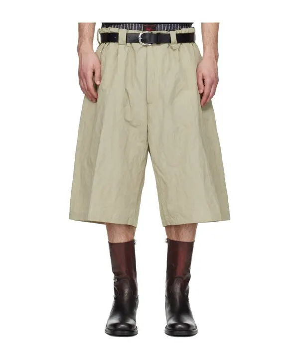 WILLY CHAVARRIA Pleated Wide-leg Shorts