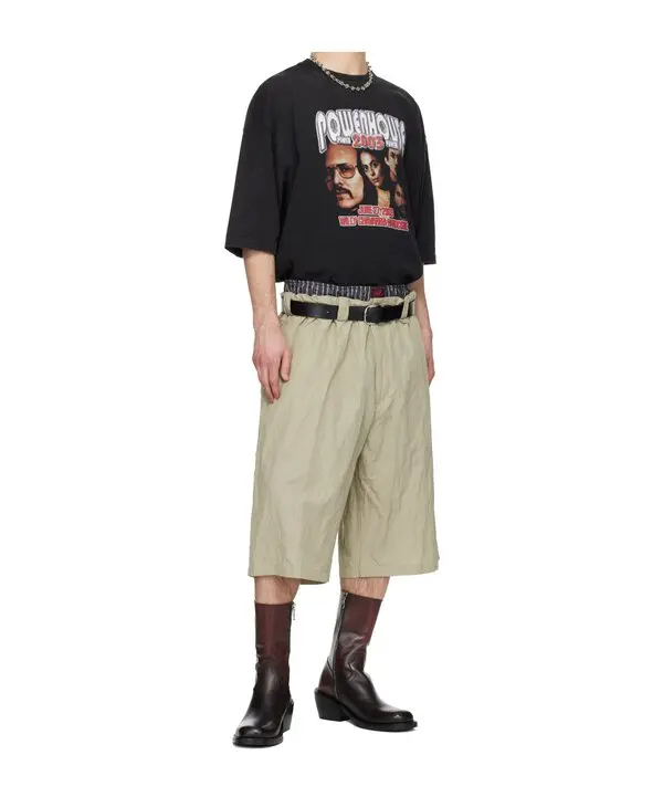 WILLY CHAVARRIA Pleated Wide-leg Shorts