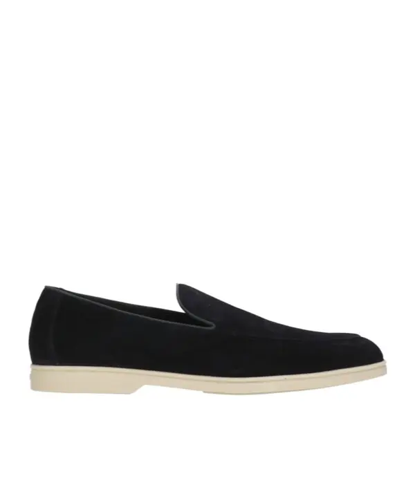 DOUCAL'S Round Toe Slip-on Loafers - Black