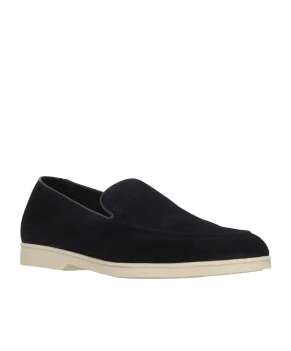 DOUCAL'S Round Toe Slip-on Loafers - Black