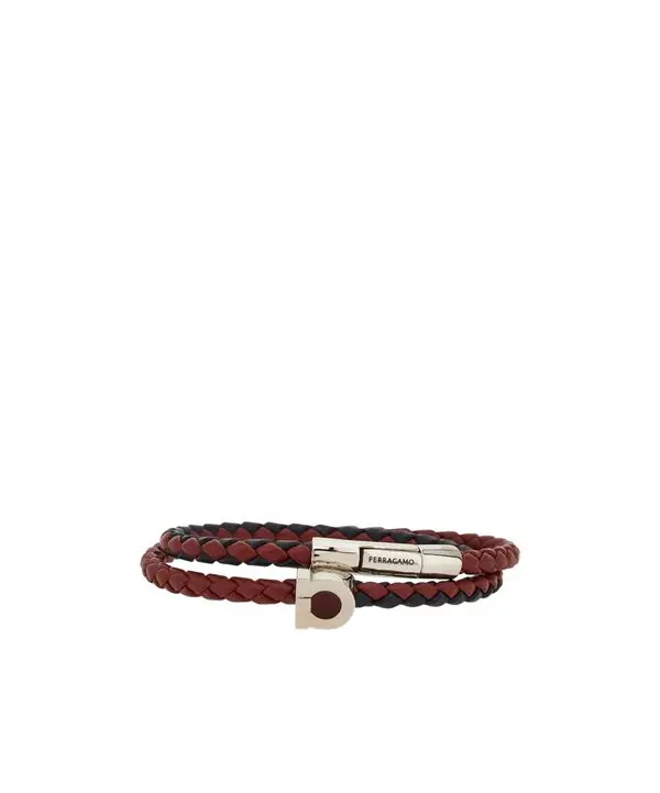 FERRAGAMO Double-loop Bracelet With Gancini Pendant - Red