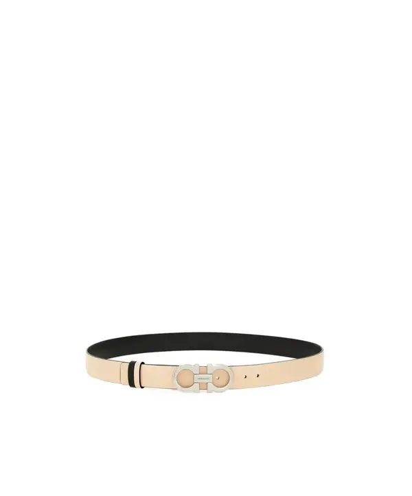 FERRAGAMO Reversible Gancini Buckle Belt - Nude