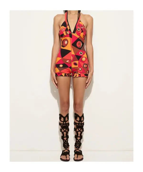 Emilio Pucci Geometric Print Halterneck Jumpsuit
