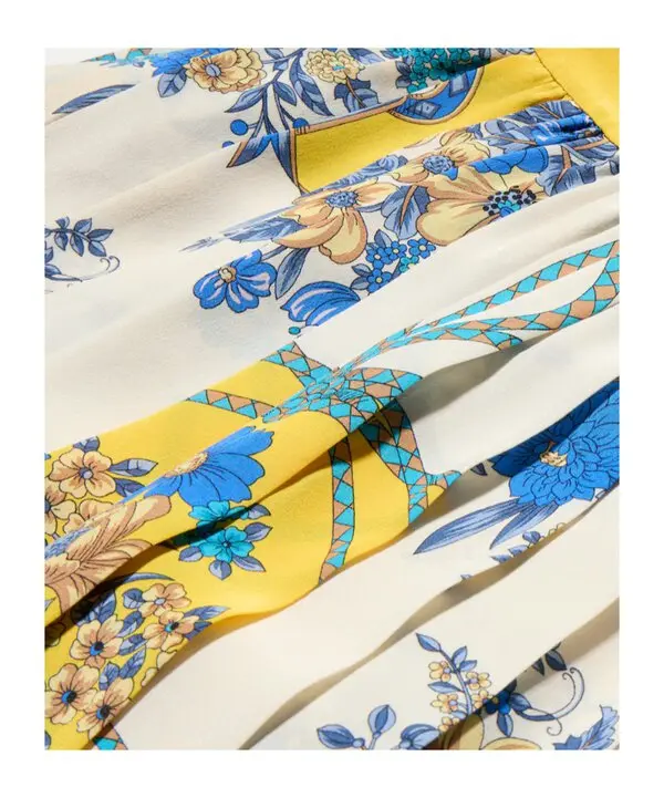 Gucci Printed Silk Pleated Midi Skirt