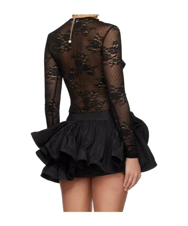 Vaquera Lace Bullet Bra Round Neck Bodysuit