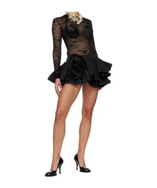 Vaquera Lace Bullet Bra Round Neck Bodysuit