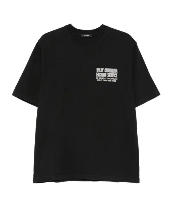 WILLY CHAVARRIA Fashion Service Logo T-shirt - Black