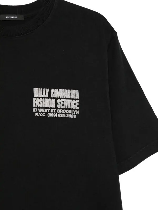 WILLY CHAVARRIA Fashion Service Logo T-shirt - Black