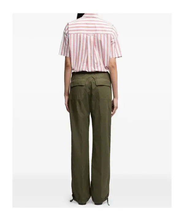 Aspesi Striped Tie Detail Cropped Shirt