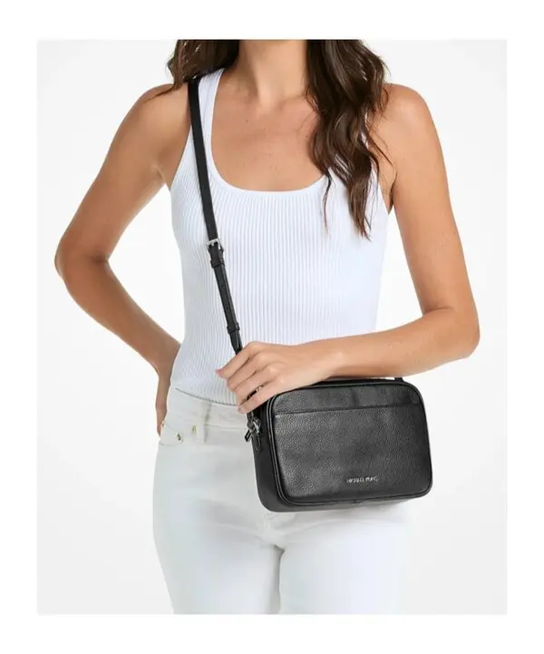 Michael Kors Jet Set Large Pebbled Leather Camera Crossbody Bag