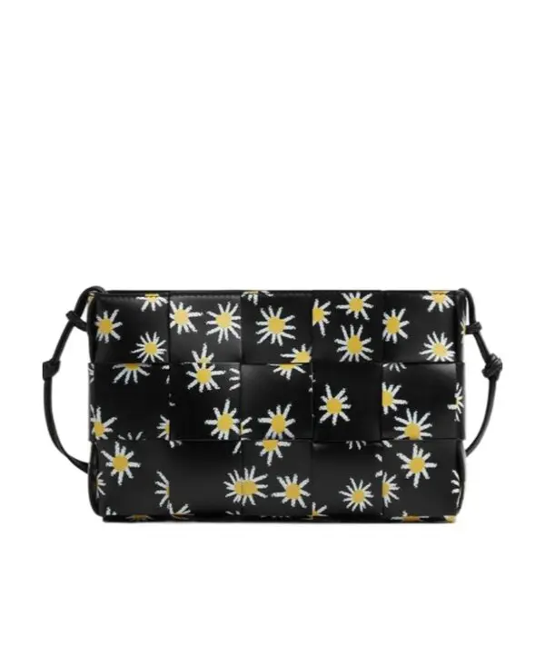 Bottega Veneta Intreccio Daisy Print Woven Shoulder Bag