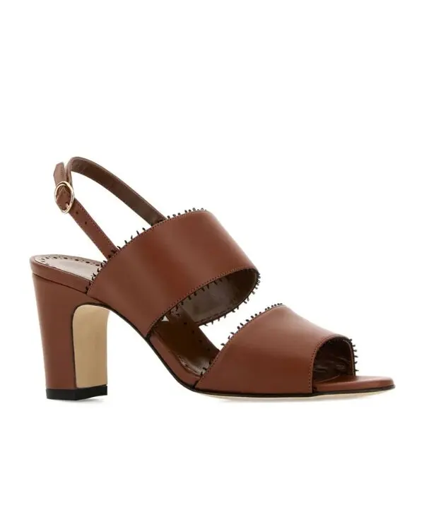 Manolo Blahnik Open-heel Sandals With Adjustable Buckle And Chunky High Heel