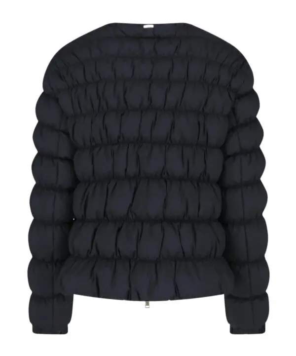 Herno Zip-up Crewneck Jacket With Pleated Design
