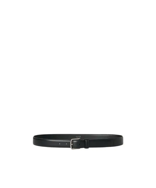 THE ROW Slim Leather Belt - Black