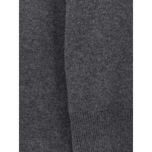 THE ROW Oashi Baby Cashmere Polo Sweater - Anthracite