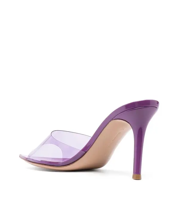 GIANVITO ROSSI Elle 85mm Transparent Strap Mules - Purple