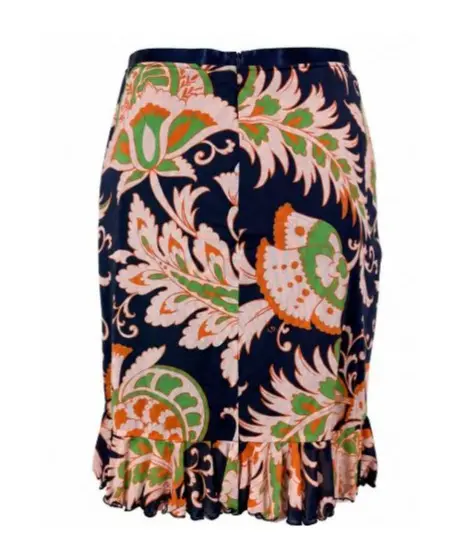 Etro Floral Print Ruffled Asymmetrical Hem Skirt