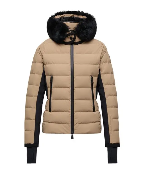 Moncler Lamoura Hooded Shearling-trimmed Down Ski Jacket
