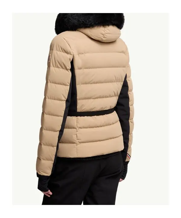 Moncler Lamoura Hooded Shearling-trimmed Down Ski Jacket