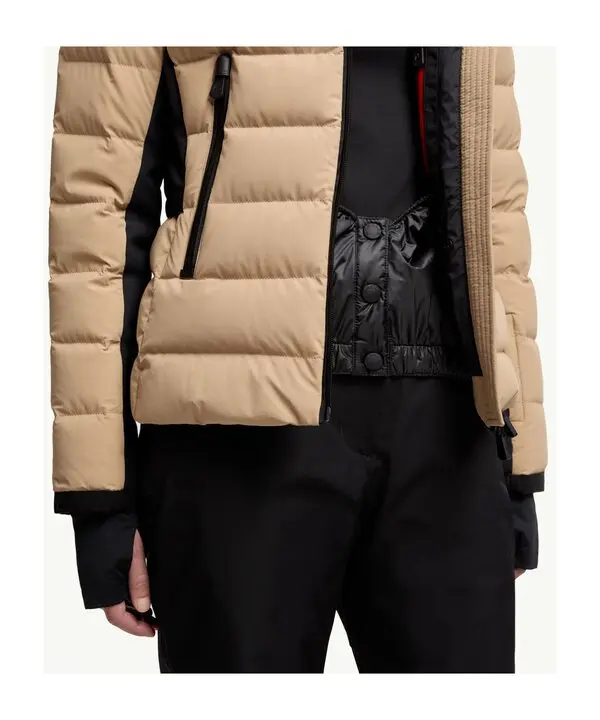 Moncler Lamoura Hooded Shearling-trimmed Down Ski Jacket