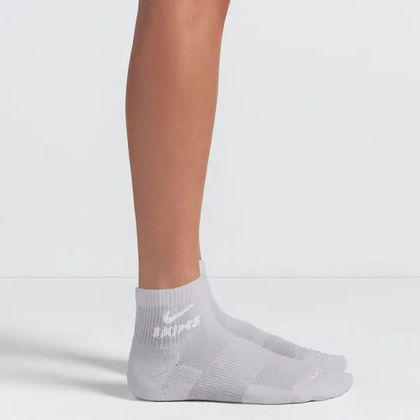 SKIMS X Nike Dri-fit Quarter Crew Socks 3 Pack - Heather Grey Multi