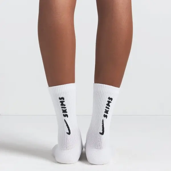 SKIMS X Nike Dri-fit Crew Sock 3 Pack - Snow