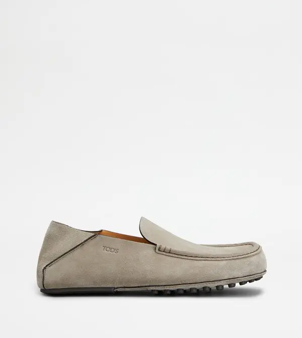 TOD'S Suede Slipper Loafers - Beige