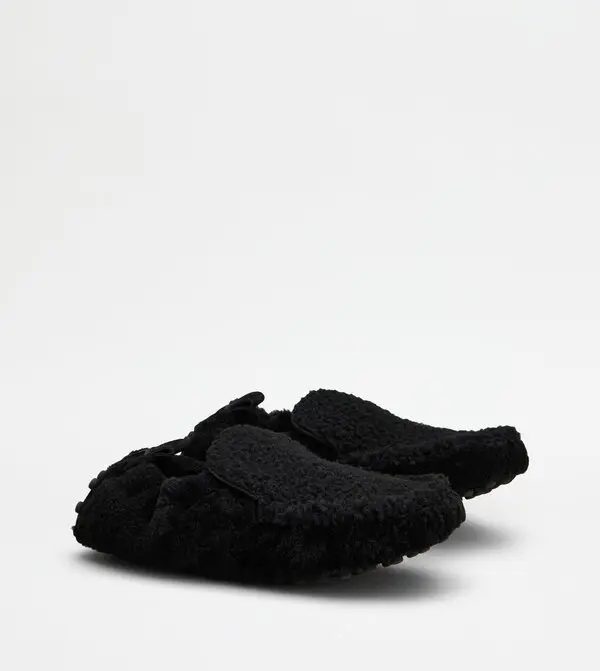 TOD'S Shearling And Suede Loafers