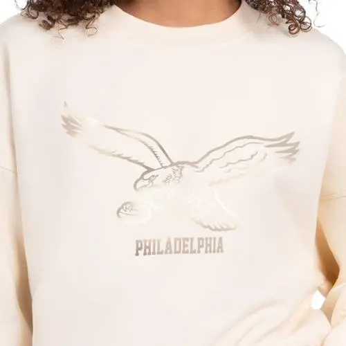 STARTER Philadelphia Eagles Boxy Fleece Sweatshirt - Cream