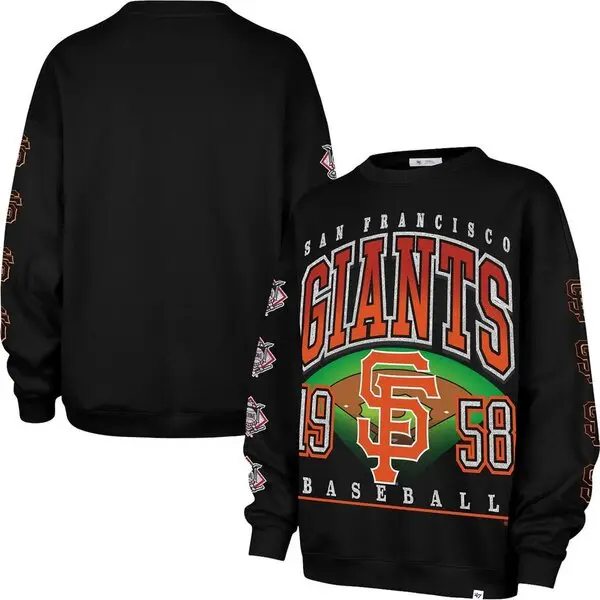 '47 47 San Francisco Giants Distressed Graphic Oversized Sweatshirt