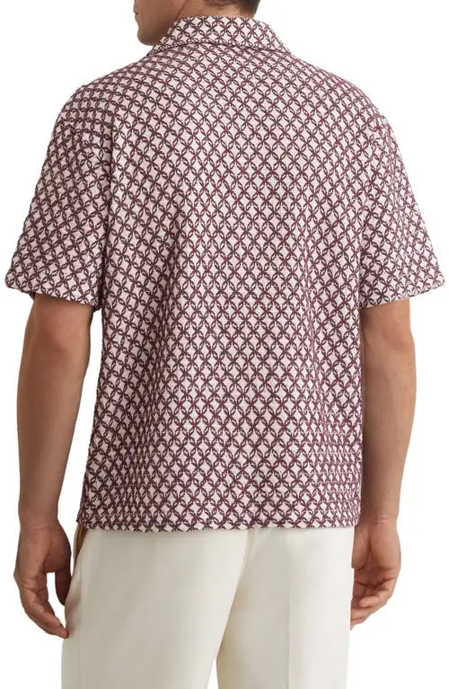 REISS Mill Textured Short Sleeve Button-up Shirt