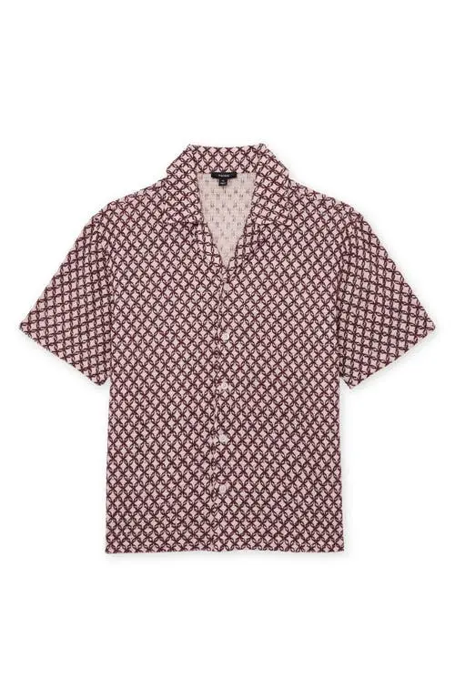 REISS Mill Textured Short Sleeve Button-up Shirt
