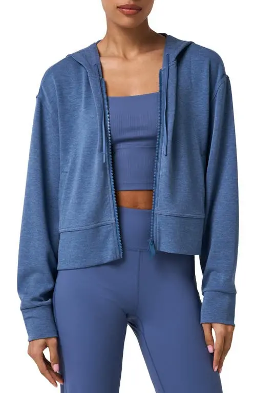Travis Mathew Skyloft Zip-up Hoodie - Heather Moonlight Blue
