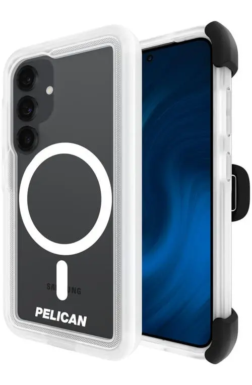 PELICAN Voyager Case With Magnet And Holster For Samsung Galaxy S25 - Clear