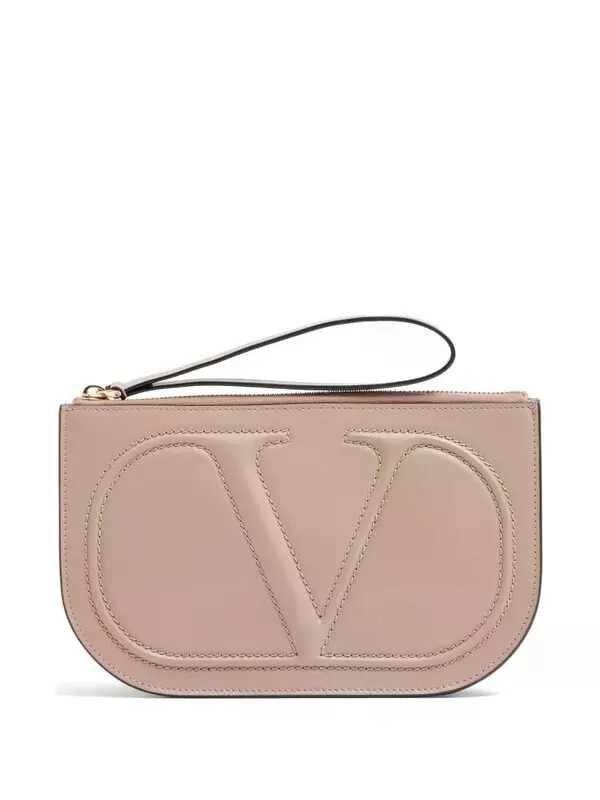 Valentino Garavani Vlogo Walk Calfskin Pouch - Pink
