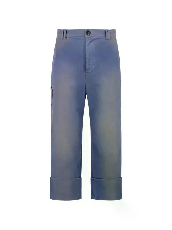 NAMACHEKO Leather-patch Turn-up Trousers