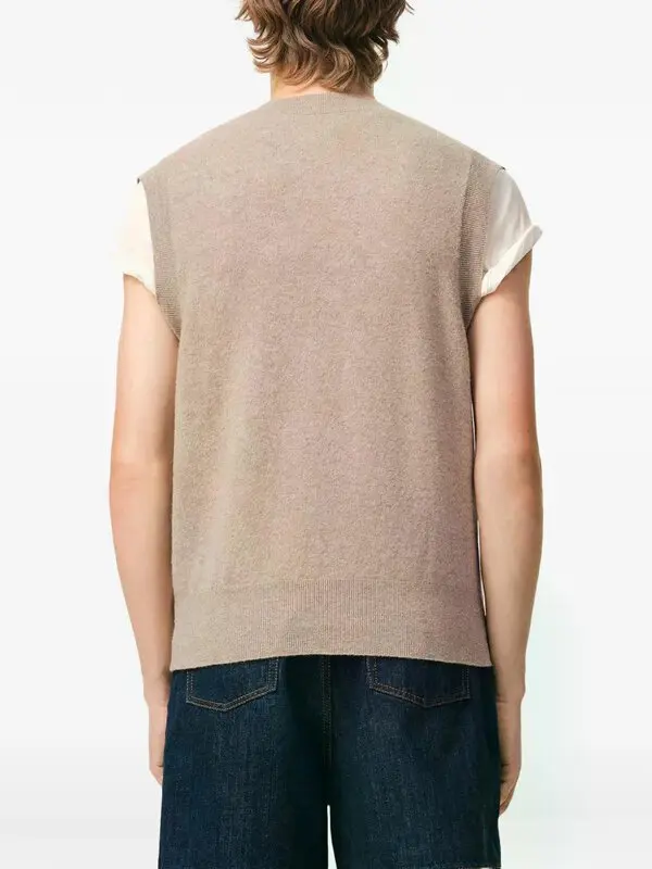AMI Paris Argyle V-neck Sleeveless Top