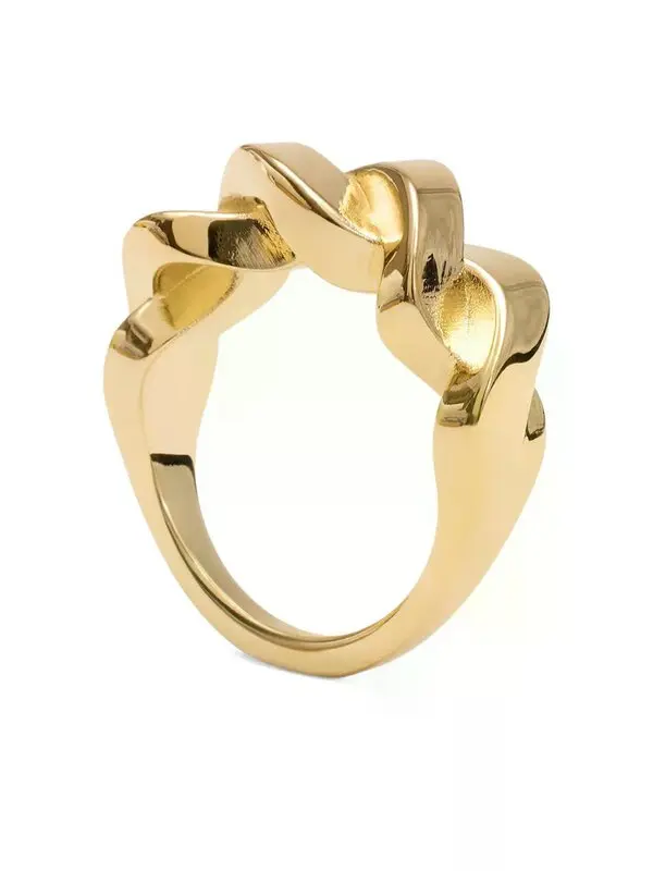 AMI Paris Engraved Logo Brass Ring